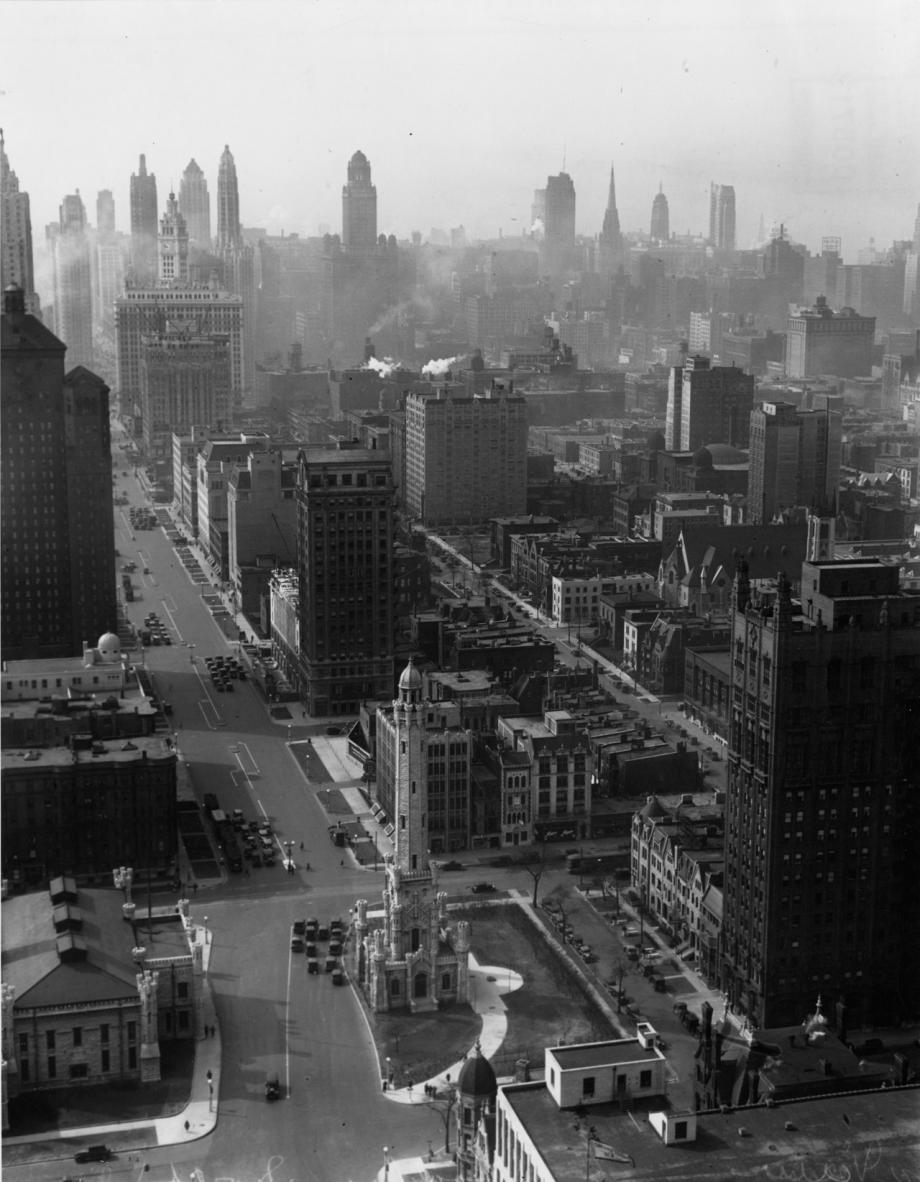 The Water Tower, View South along Michigan Avenue; Chicago Daily News ...